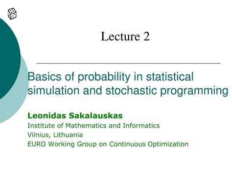 Ppt Basics Of Probability In Statistical Simulation And Stochastic Programming Powerpoint