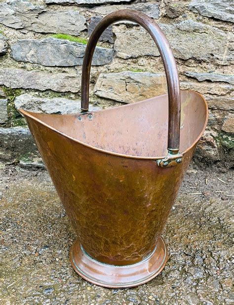 Victorian Copper Helmet Coal Scuttle