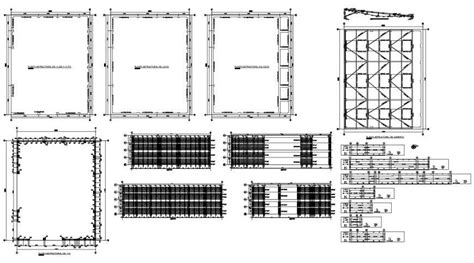 Roof Cover Beam Schedule And Constructive Structure Cad Drawing Details Dwg File