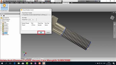 Tips Mudah Menggambar Baut Pada Inventor Professional Menggunakan Cool Orange Thread Modeler