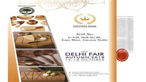 Wooden Kitchenware And Tableware At Ihgf Noida Navitas Exim Pptx Cooking Food And Drink