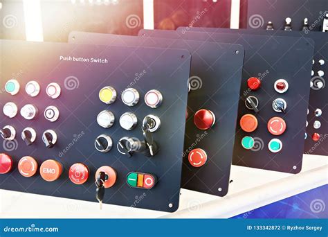 Push Button Switch On Exhibition Editorial Photography Image Of Black Manufacturing