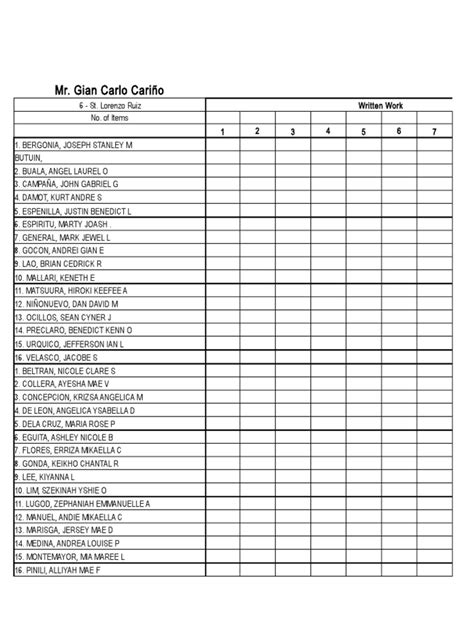 Class Record 2016 Pdf