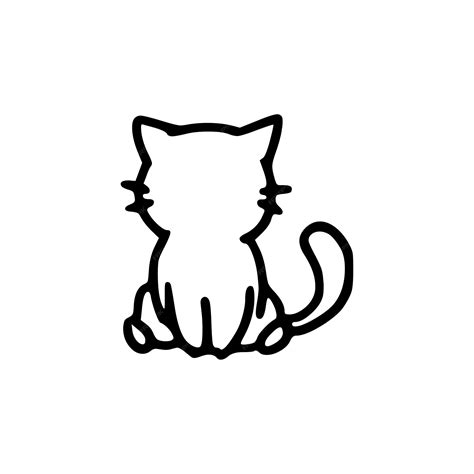 간단한 고양이 그림 프리미엄 벡터