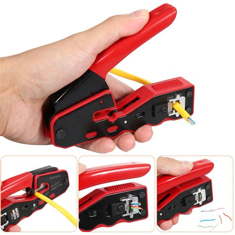 Набор обжимных инструментов Rj45 Универсальный проходной обжимной инструмент для сквозного