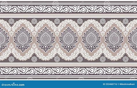 Lacy Floral Vector Seamless Pattern Ornamental Black And White Vector Background Vintage Greek