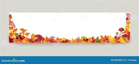 Autumn Leaves Background Season Floral Horizontal Wallpaper Stock