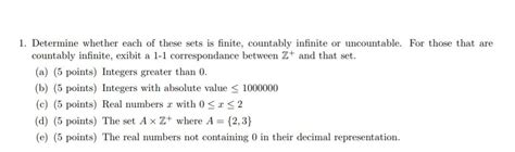 Solved Determine Whether Each Of These Sets Is Finite Chegg