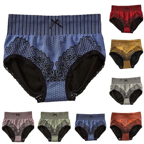 Buy Womens Vintage Print Sexy Panties Womens Comfortable Cotton High