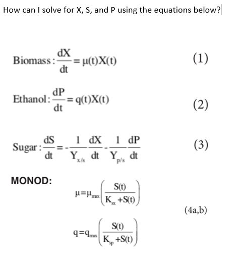 Solved How Can I Solve For X S And P Using The Equations Chegg Com