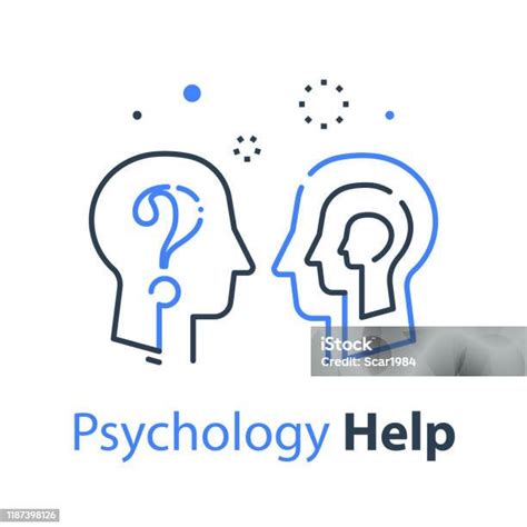 인간의 머리 프로필 및 물음표 인지 심리학 또는 정신과 자기 질문 개념에 대한 스톡 벡터 아트 및 기타 이미지 개념 개발 건강관리와 의술 Istock