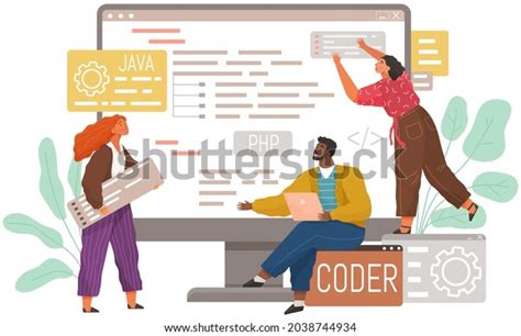 programmer engineering coding coder programmers working stock vector royalty free 2038744934