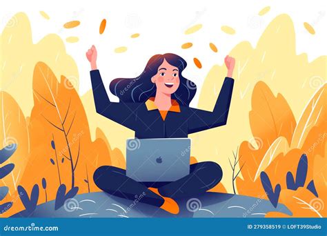 Generative Ai Secretary Woman Sitting At Stock Illustration