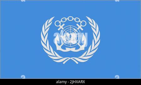 International Maritime Organization Imo Flag Waving On The Top Stock