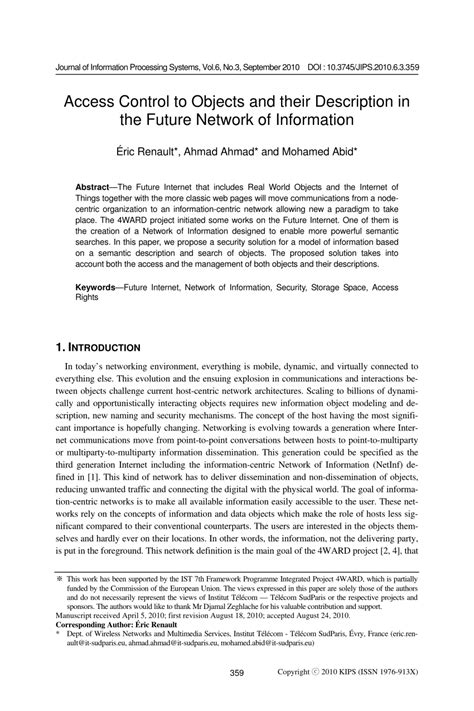 Pdf Access Control To Objects And Their Description In The Future