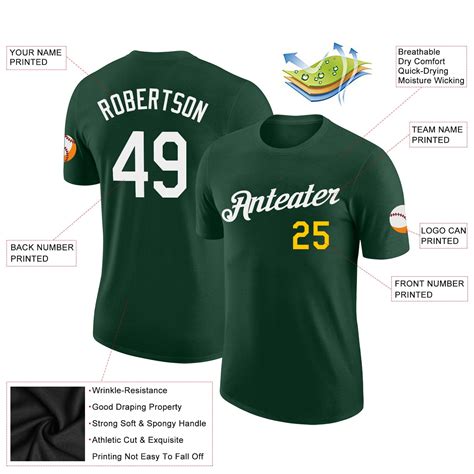 Custom Green White Gold T Shirt