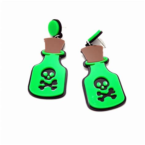 해골 병 녹색 드롭 귀걸이 악마의 독 아크릴 쥬얼리 할로윈 액세서리 펑크 록 스타일드롭 이어링 Aliexpress