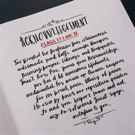 Acknowledgement For Class 11 And 12 10 Samples 10 Samples