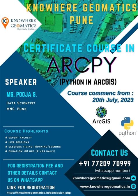 Certificate Course In Arcpy Python In Arcgis Mode Online Only Live Sessions 60 Hrs 2 Hrs A