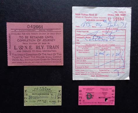 4 Different Types Of Ticket Lner Interest Furlough And Special Ticket