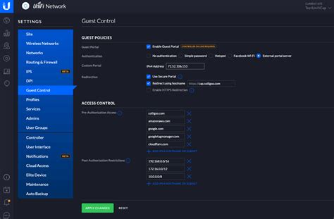 Configure Unifi Network Network Controller To Use Colligsos Captive