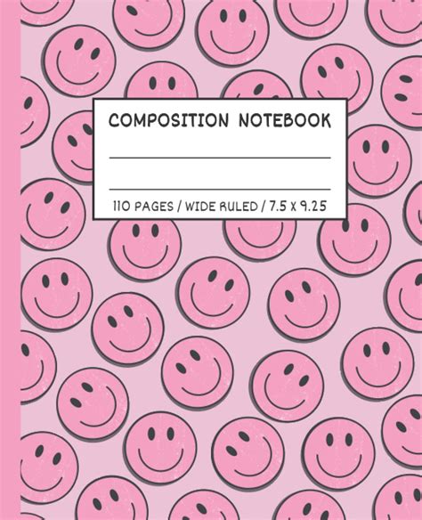 Pink Composition Notebook Wide Ruled Aesthetic Preppy Notebook Cute Composition Notebooks