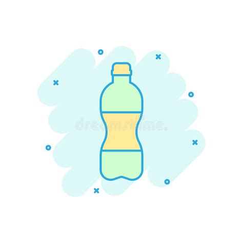 Water Bottle Icon In Comic Style Plastic Soda Bottle Vector Cartoon