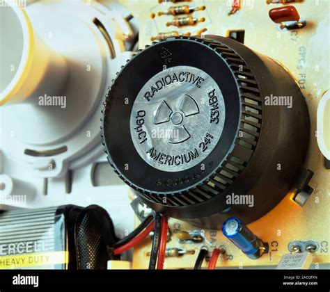 Smoke Detector Radiation Source Close Up Of The Internal Componenets