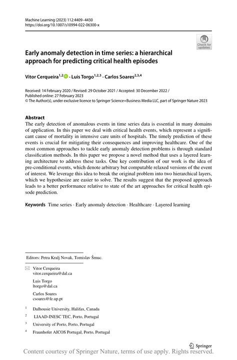 Early Anomaly Detection In Time Series A Hierarchical Approach For