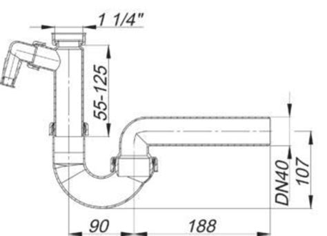 Dallmer Spülen Siphon 1 1 4 X Dn 40 Mit Geräteanschluss Nr 020116