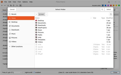 system file chooser flatlaf flat look and feel