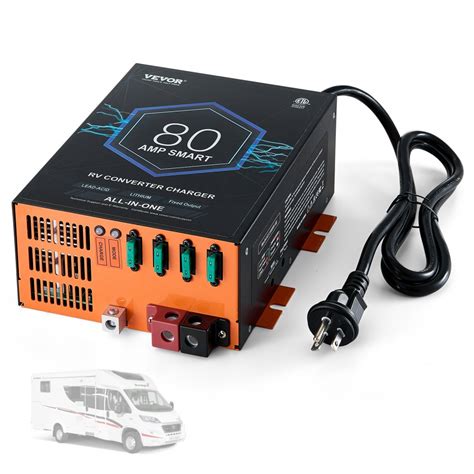 Vevor Rv Converter 80 Amp 110v Ac To 12v Dc Rv Power Converter Battery