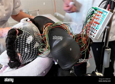 Electroencephalography Test In Cerebral Palsy 12 Year Old Girl With