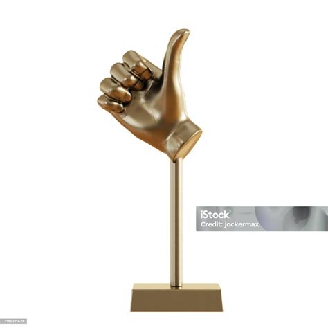 고립 된 배경에 튀어 나온 엄지 손가락이있는 손의 금 인형 3d 렌더링 금 금속에 대한 스톡 사진 및 기타 이미지 금 금속 엄지손가락 0명 Istock