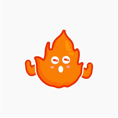 Cute Character Fire Cute Sticker Design Set Bundle For Shop Element