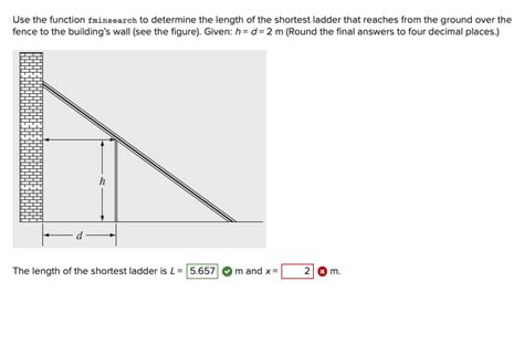 Solved Use The Function Fminsearch To Determine The Length