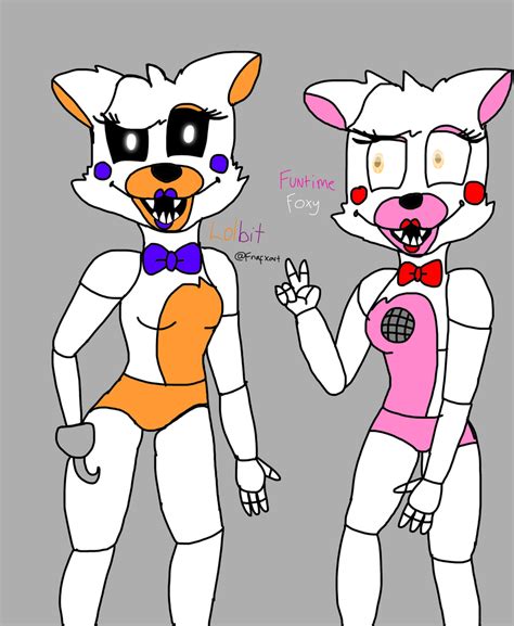 Lolbit And Funtime Foxy By Fnafxart On Deviantart