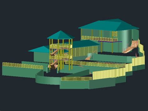 3d Model Of A Recreation Center In Autocad Cad 2 6 Mb Bibliocad