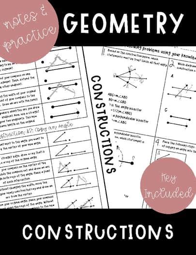 Geometric Constructions Notes And Application By Glee Geometry Tpt
