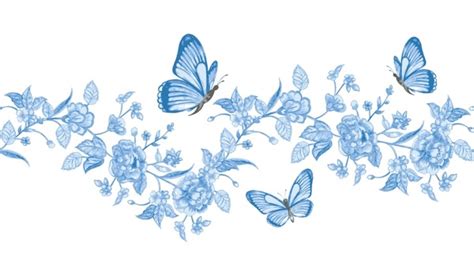 Blue Butterfly Border Clip Art