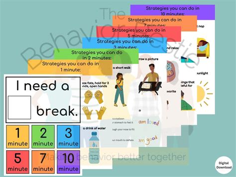 Printable Break Card Classroom Break Board Break Card Visual Support