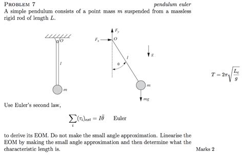 Solved Problem 7 A Simple Pendulum Consists Of A Point Mass