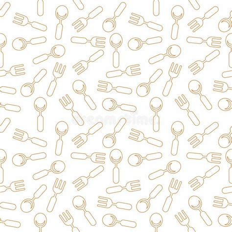 Spoon And Fork Pattern Background Design Seamless Pattern Food Vector