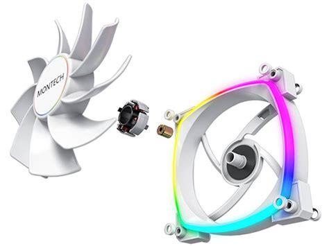 Montech RX PWM Mm Reverse ARGB Fan White Case Fans LED Lighting
