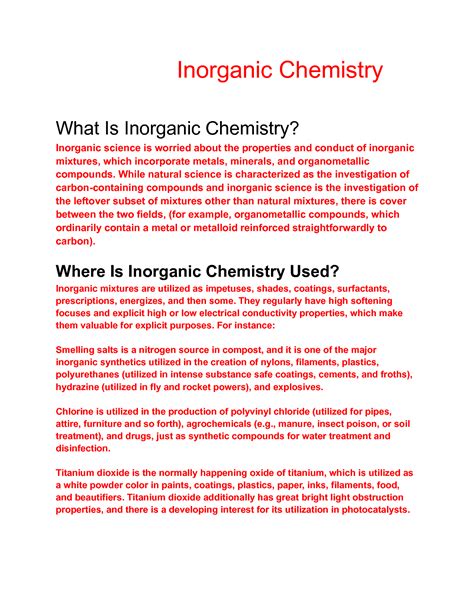 Examples Of Inorganic Compounds