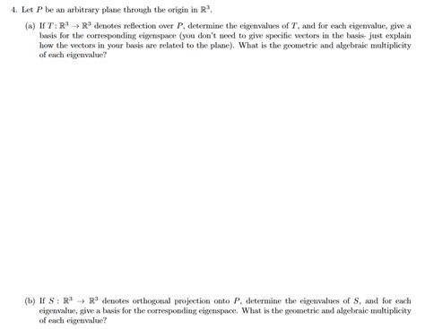 Solved Let P Be An Arbitrary Plane Through The Origin In Chegg Com