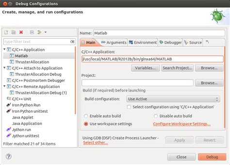 Linux Is It Possible To Debug Mex Code With Eclipse Stack Overflow