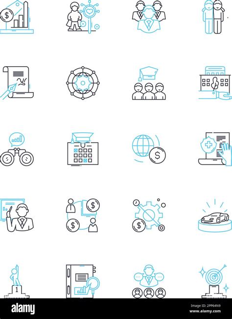 Strategic Ideas Linear Icons Set Innovation Planning Vision Analysis Execution Tactics