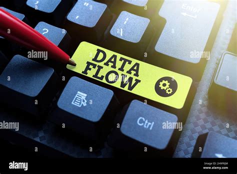 Inspiration Showing Sign Data Flow Word For The Movement Of Data