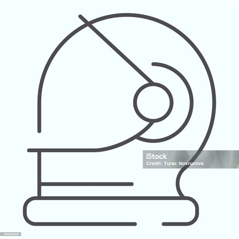 우주 비행사 헬멧 얇은 라인 아이콘입니다 보호 유리코스모나우트 카스크 세계 공간 주간 디자인 개념 흰색 배경에 윤곽 스타일 픽토그램 웹 및 응용 프로그램에 대한 사용 Eps